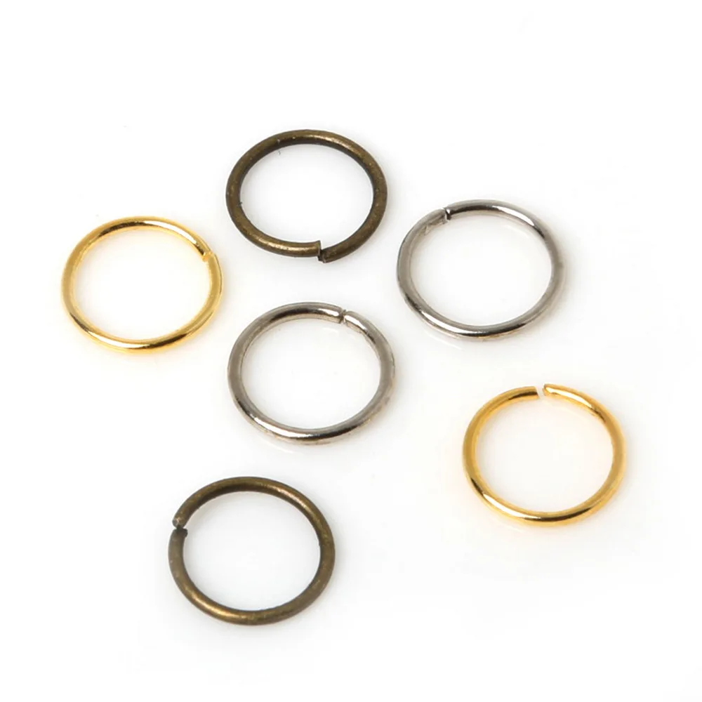260PCs dull silver/bronze/rhodium tone Open Jump Ring 0.9x10mm dia. for ...