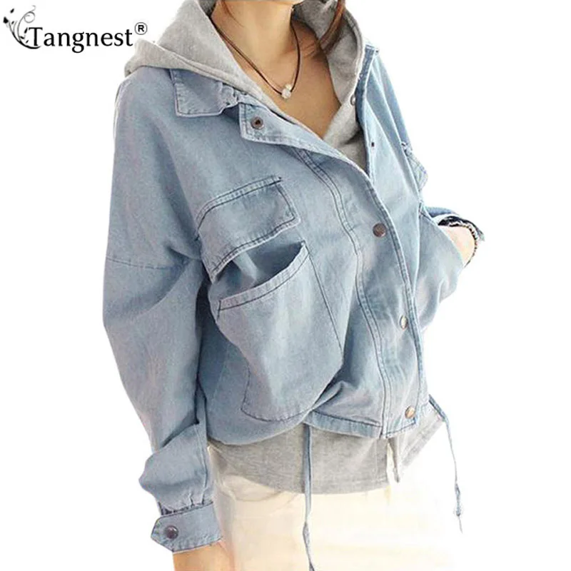 TANGNEST 2017 Nuevo Otoño Invierno de Gran Tamaño Las Mujeres Demin ...