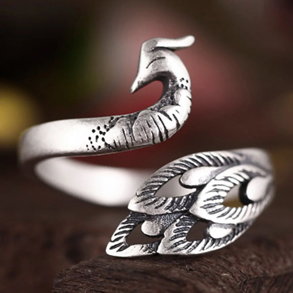 925 Sterling Silver Peacock Animal Rings For Women Fashion Wedding ...