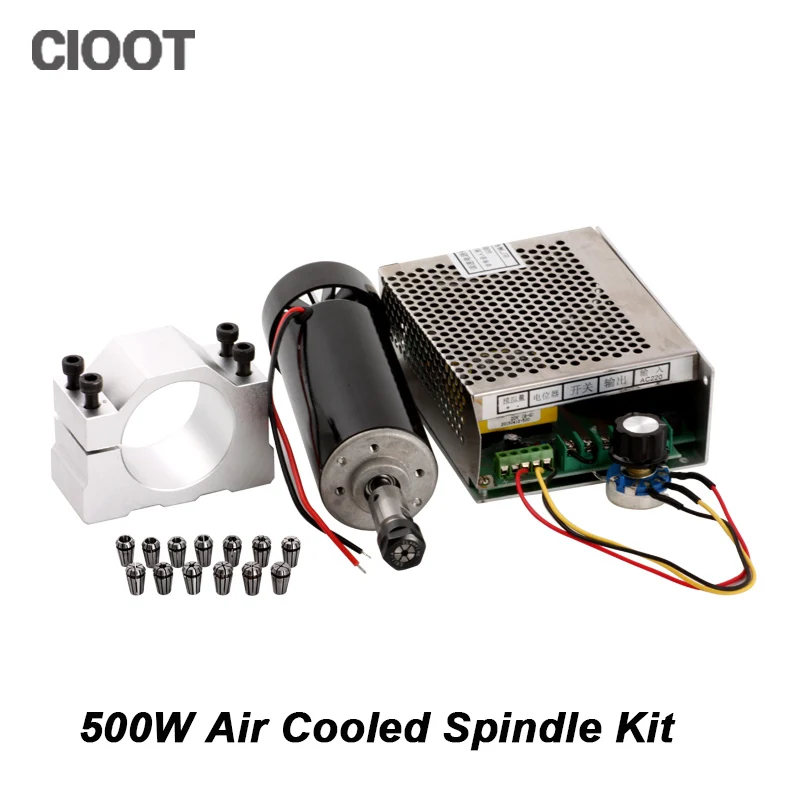 2017 CNC Router Spindle 500W Air Cooled Spindle Motor ER11 Collet Chuck ...