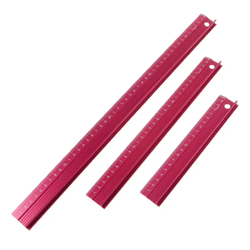 Professional Aluminum Alloy Straight Ruler Protective Scale Measuring ...