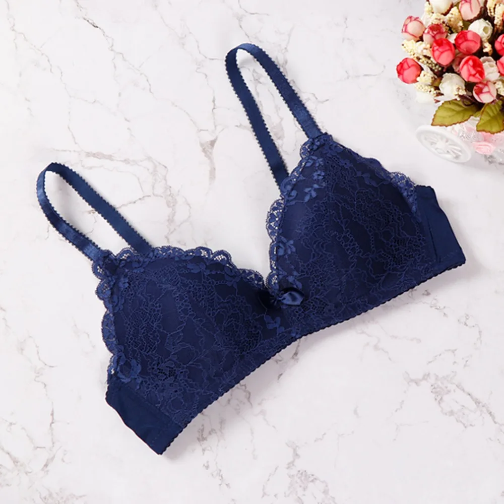 Lady Push Up Bra Wire Free Comfortable Breathable Sexy And Bra Ruffles ...