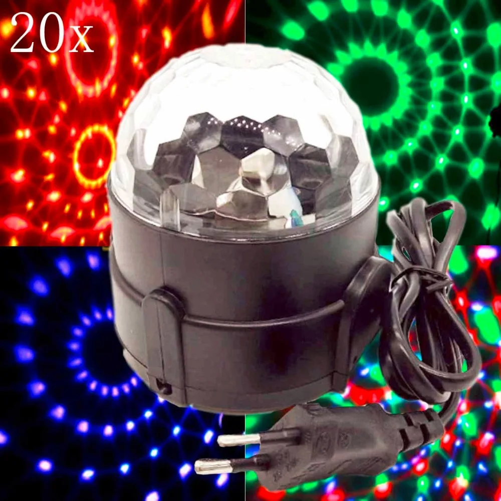 FREE DHL 20pcs 3W Mini RGB Led Stage Light Projector DJ Lights Voice ...