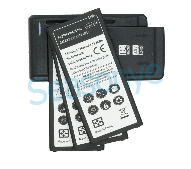 3x 3600mAh 13.86Wh EB BA710ABE Replacement Battery + Universal Charger ...