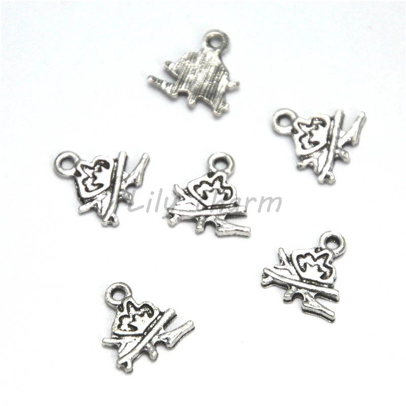 50 Uds./lote The bonfire Charms Antique Tibetan silver tone campfire ...