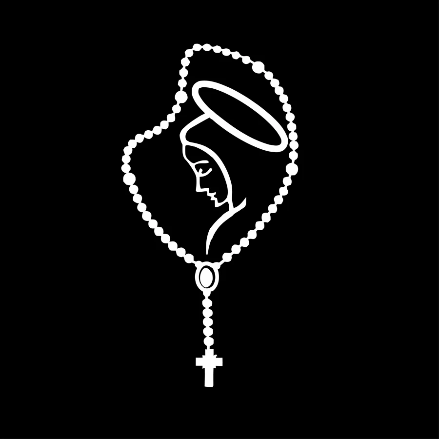 Rosary Virgin Mary Fatima vinyl catholic laptop car bumper stickers ...