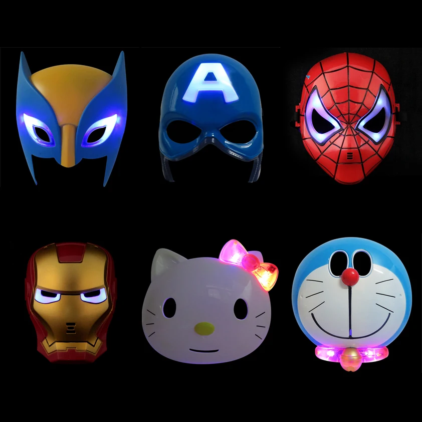 On Sale LED Light Super Hero Mask The Avengers Wolverine Spiderman ...