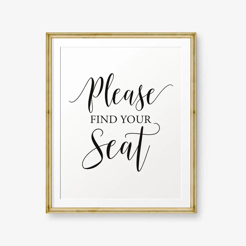 Wedding Decor Decals Please Find Your Seat Wedding Seat Stickers Vinyl ...