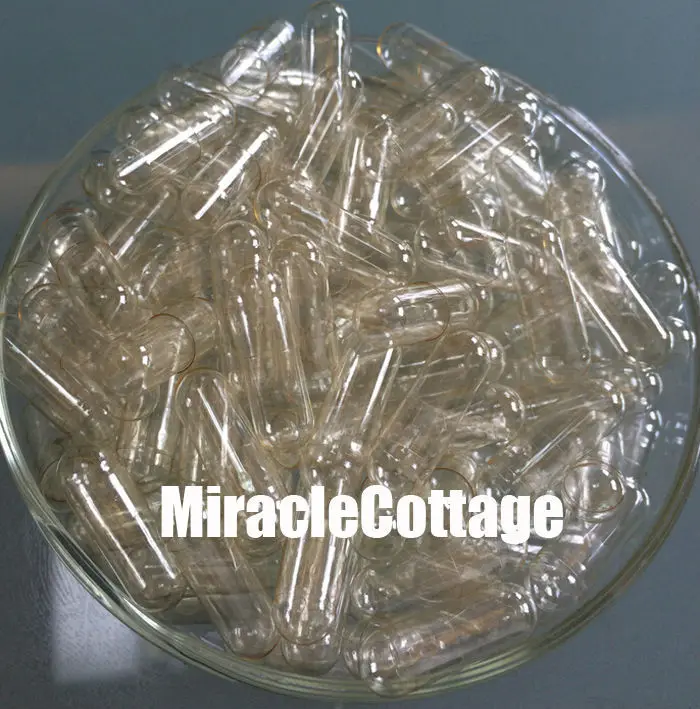 (1000pcs/pack) 0# Clear Color Gelatin Capsule Shell, Size 0 Transparent ...
