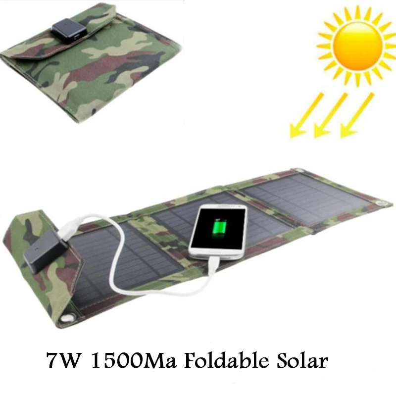 7W 1500ma USB Portable Folding Foldable Solar Panel Charger Battery ...