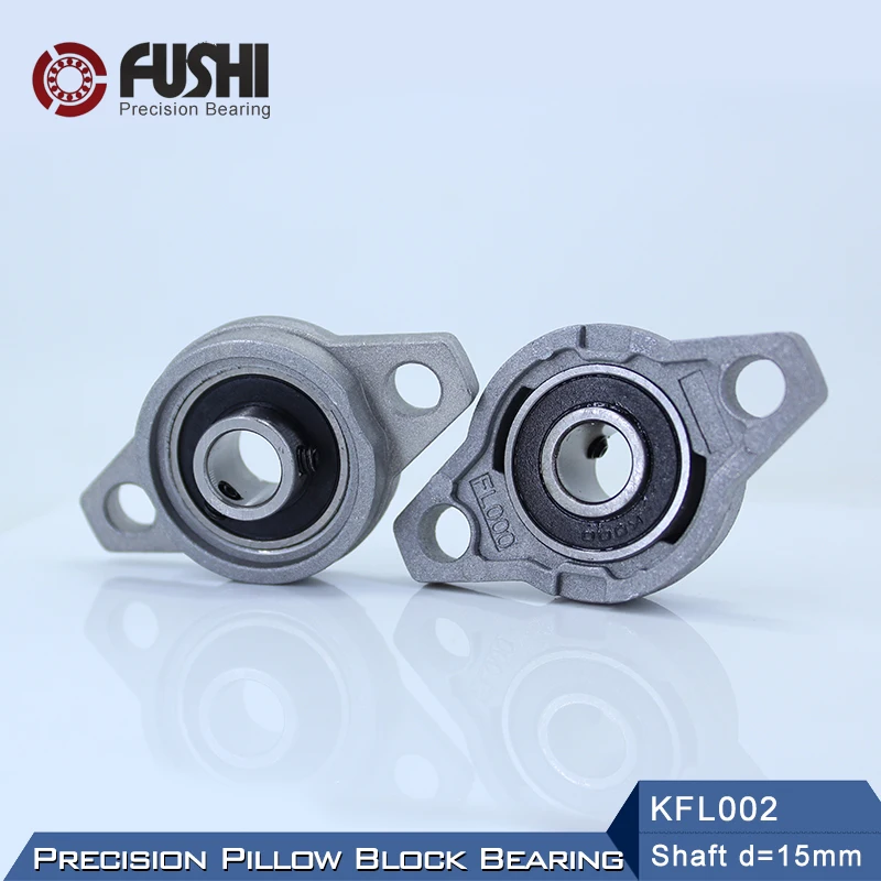 KFL002 베어링 15 mm 샤프트 직경 (10 개) KFL 아연 합금 필로우 블록 플랜지 블록 베어링 KFL002 FL002 ...