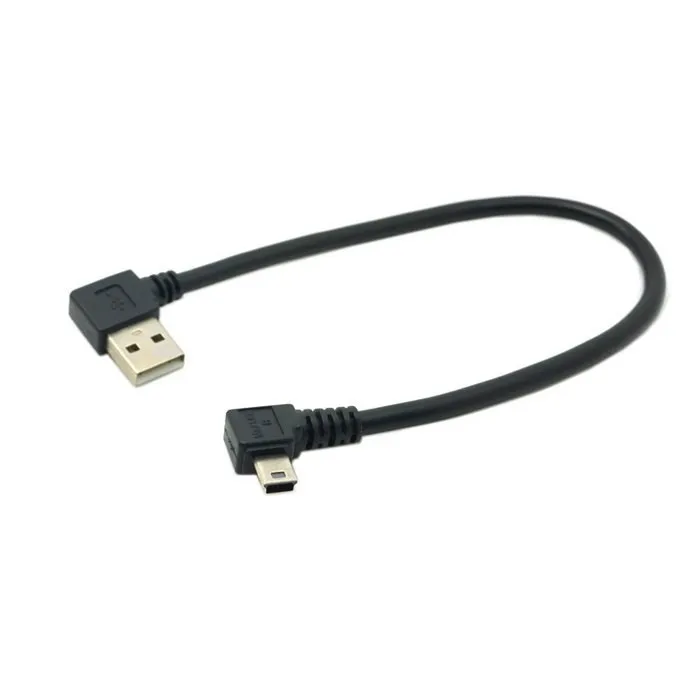 USB To Mini USB Data Charger Cable 90 Degree Left & Right 90 Angled ...