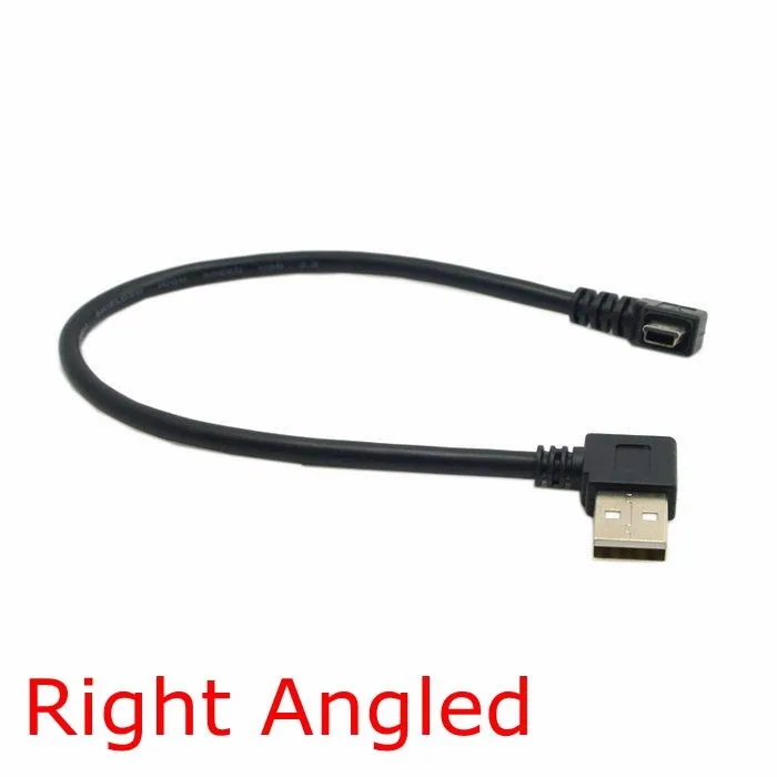 USB To Mini USB Data Charger Cable 90 Degree Left & Right 90 Angled ...