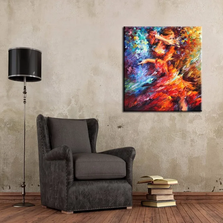 Modern Art Skilled Artist Handmade High Quality Knife Beauty Dancer Oil ...
