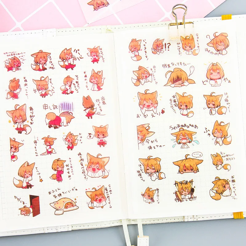 Stickers Cat Foodie Stationery Sticker Sheet Bullet Journal Scrapbook ...