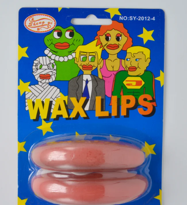 50PCS wax lips Hot Thick Lips Funny Mouth Birthday sausage shaped lips ...