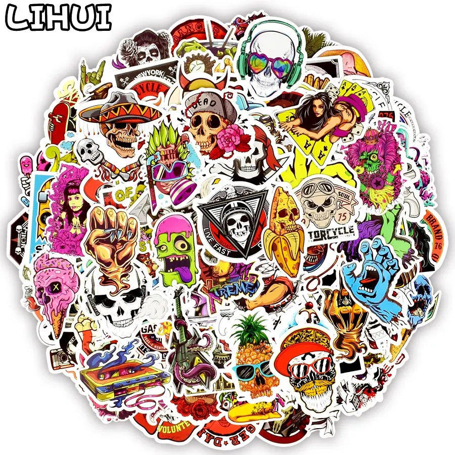150 Pcs Terror Sticker Sexy Graffiti Skeleton Rock Punk Dark Stickers