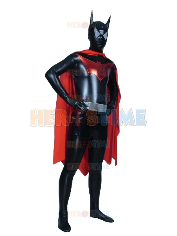Shiny Metallic Batman Superhero Costume Dc Comics Zentai Batman Cosplay Mens Halloween Bodysuit