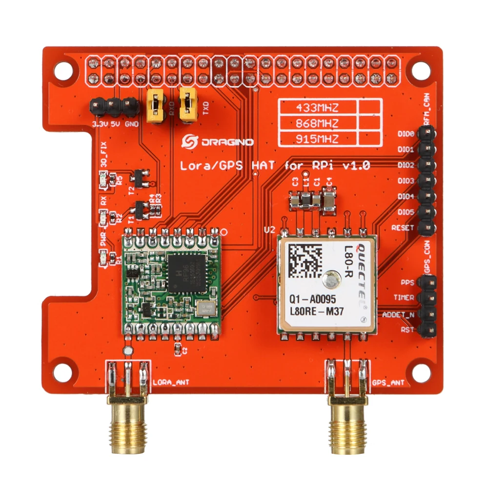Dragino Lora/GPS_HAT для Raspberry Pi