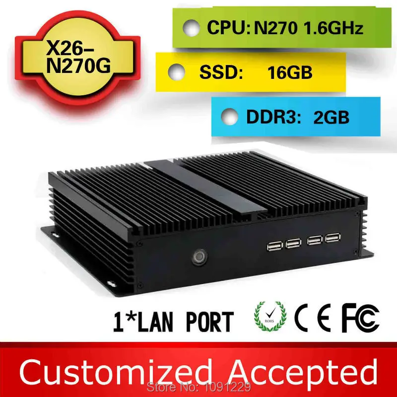 Hot on sale pc mini x86 mini pc mini pc com X26 N270G 2G ram 16g ssd ...