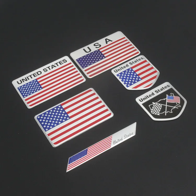 1 Piece Aluminum Alloy United State Flag Car Emblems Badge Decals ...