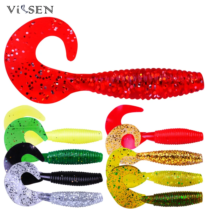 VISSEN 20Pcs Silicone Soft Fishing Lure 60mm/1.7g Floating Rubber Bait ...