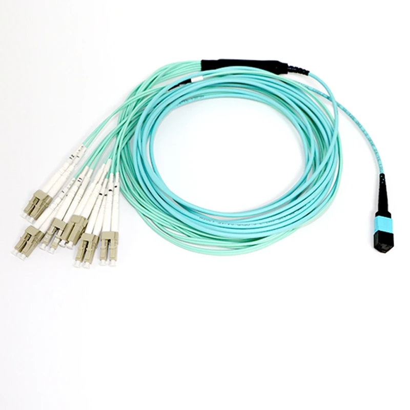 MPO LC 1M MPO Male to 8 LC UPC Duplex 12 Fibers OM3 Multimode Breakout ...