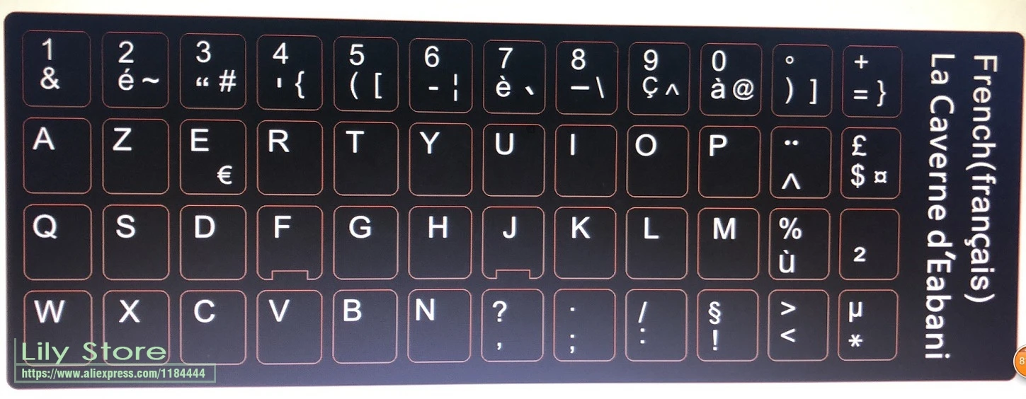 Adesivo para teclado francês de 1000, conjuntos de teclados e adesivos ...
