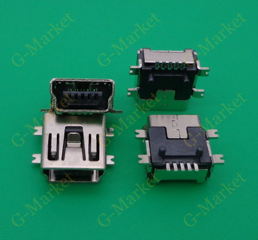 50pcs-New-Mini-USB-5-Pin-Charging-Port-Connector-socket-power-plug-dock ...