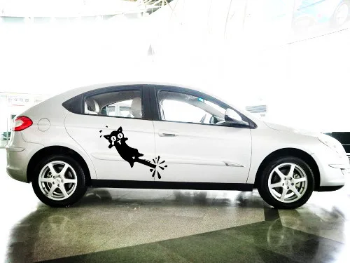 2pcs large size funny cat tail Decal vinyl car sticker white/ BLACK for ...