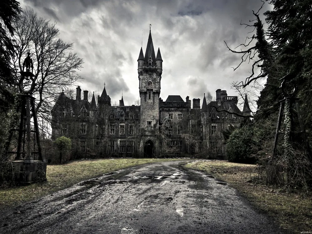 Scary Dark Manor Estate Landscape Art Huge Print Poster TXHOME D2849 ...