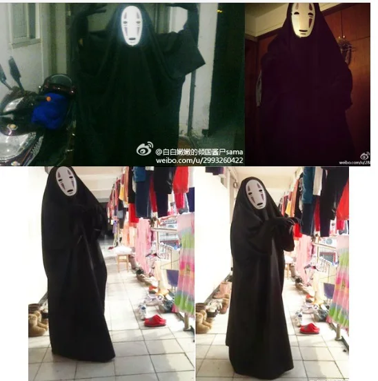 Studio Ghibli Spirited Away Kaonashi No Face Faceless Cosplay Costume ...