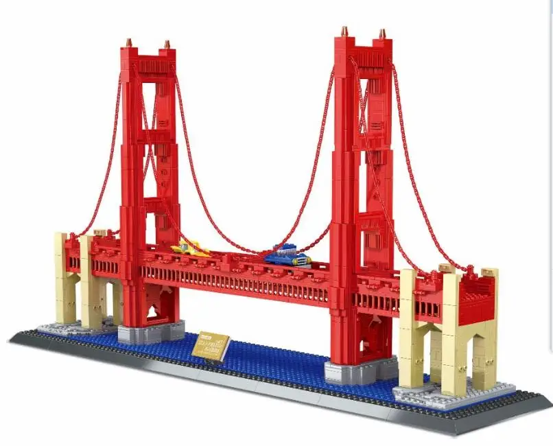 NEW 1977Pcs Street View series Golden Gate Bridge Model Building Blocks ...