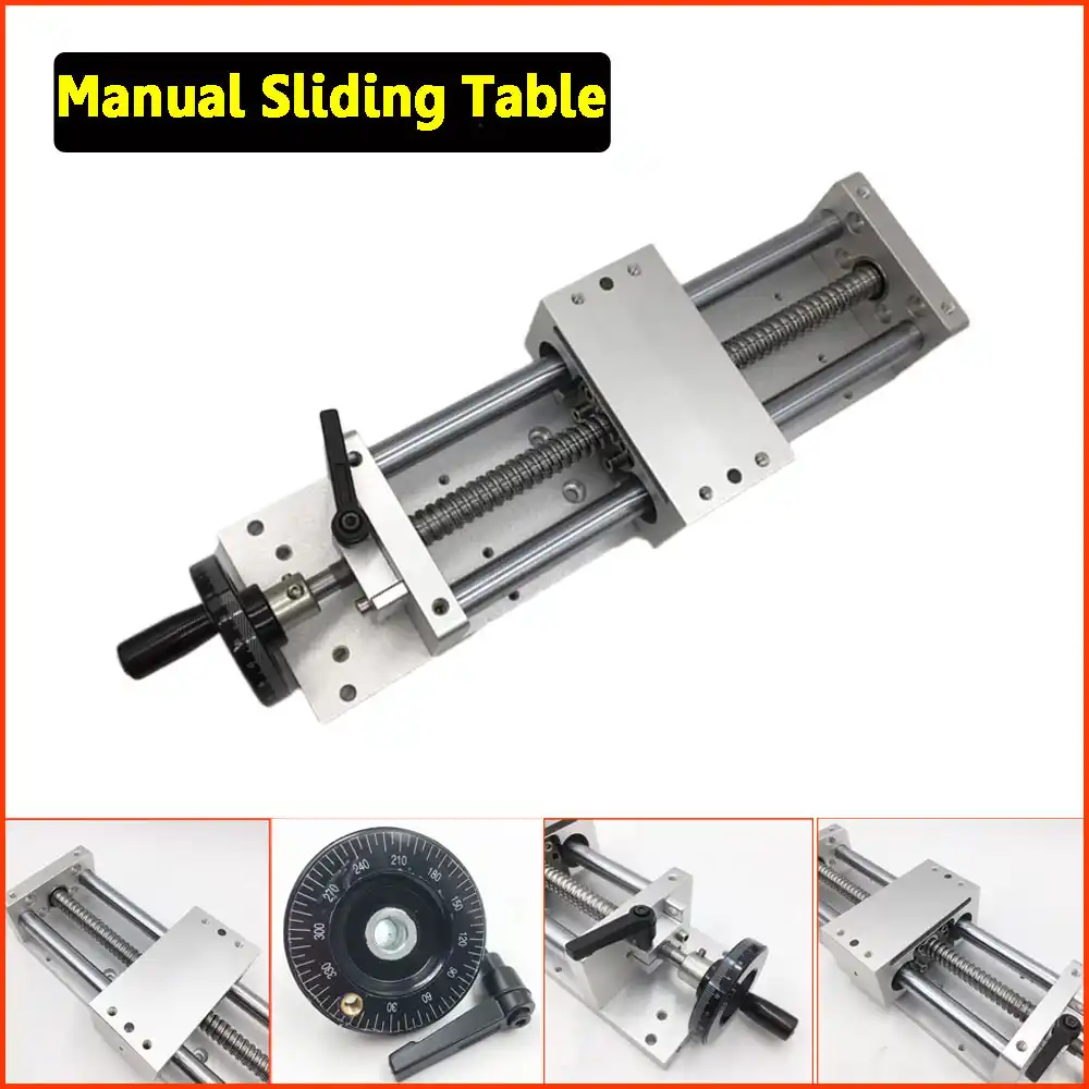 Updated CNC Manual Sliding Table 100mm Linear Rail Slide Cross SFU1605 ...