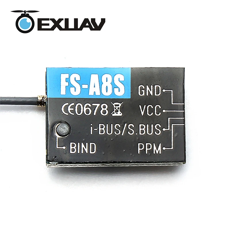 EXUAV Flysky FS A8S Receiver 2.4G 8CH With PPM i BUS SBUS Output For RC ...
