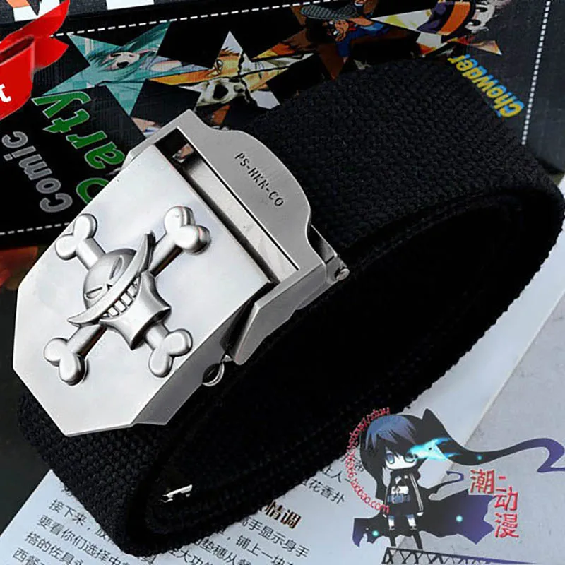 One-Piece-Belt-whitebeard-3D-buckle-black-canvas-strap-anime-ceinture ...