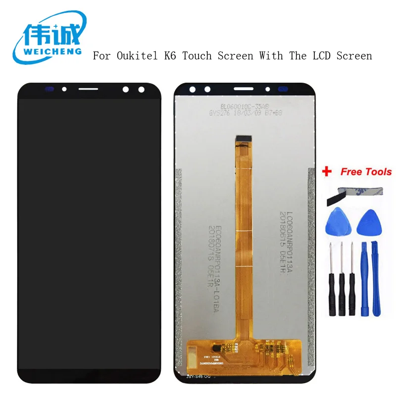 WEICHENG para Oukitel K6 pantalla LCD + pantalla táctil digitalizador de pantalla táctil de la ...