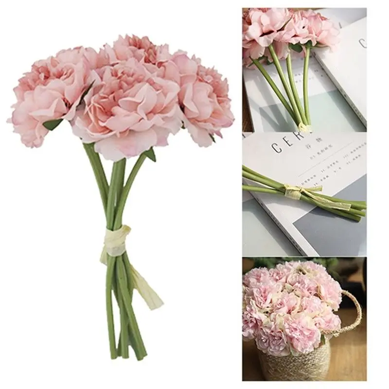 1 bunch artificial 5 head plant artificial peony bouquet silk wedding ...