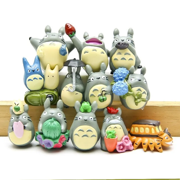 12pcs/set Cute Mini Cartoon TOTORO DIY Miniature japanese My neighbor ...