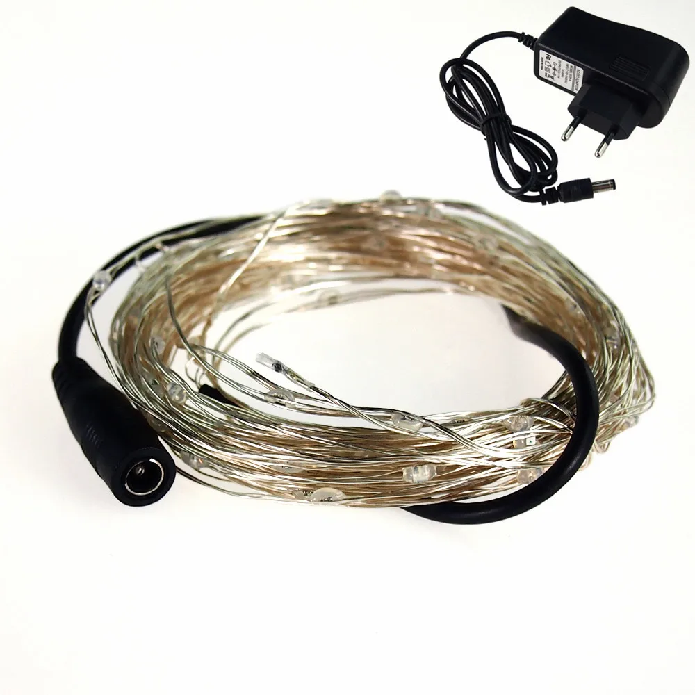 1X10M 100led Micro Mini Led Fairy String Lights, DC12V 1A Copper Wire Led Lighting Strings ...