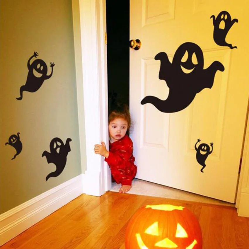Funny Design Black Ghost Decals Halloween Horror Stickers Children's ...