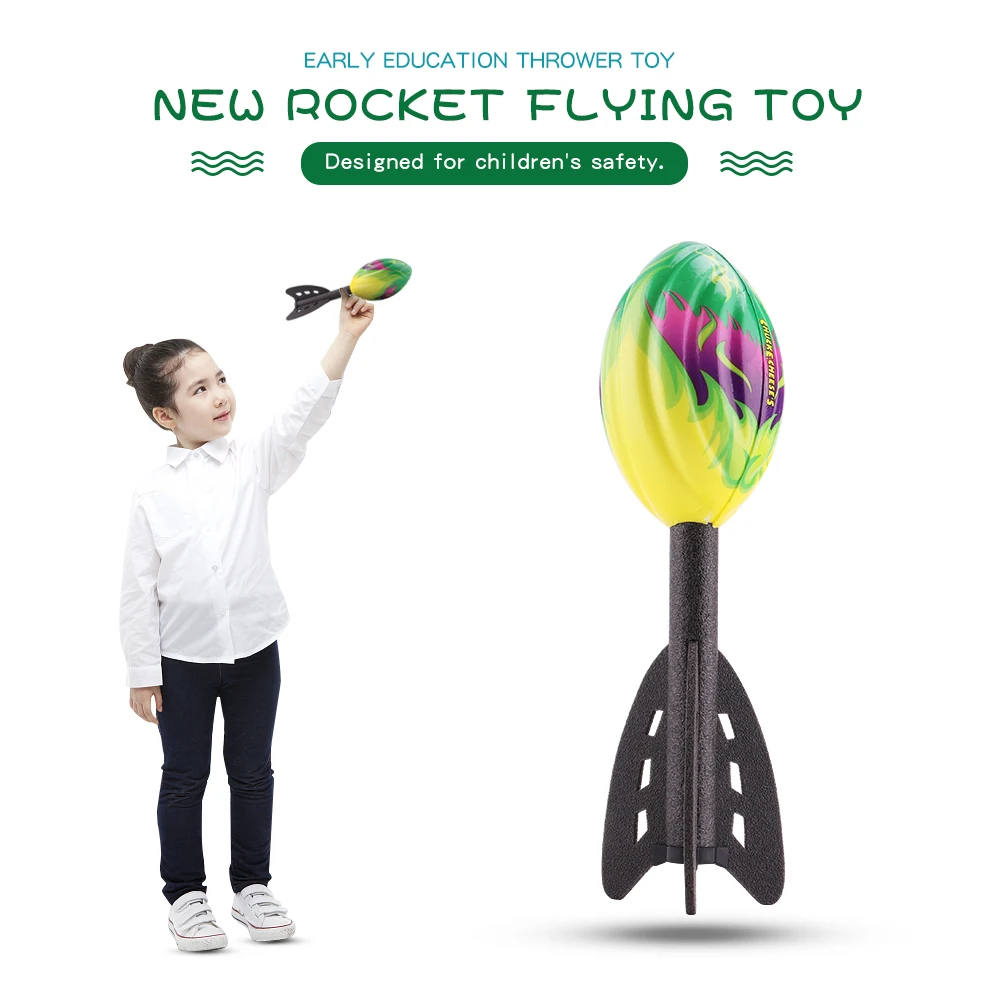 New Children Kids Outdoor Foam Sport Play Rocket Flying Toy Rocket Toy ...