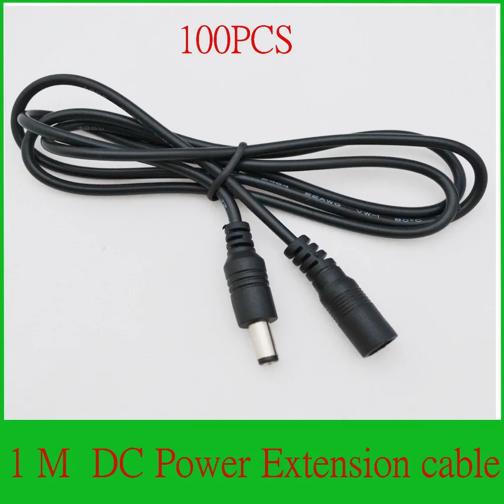 High quality 100PCS CCTV DC Power Extension Cable 1 Meter / 3FT 3 FT ...