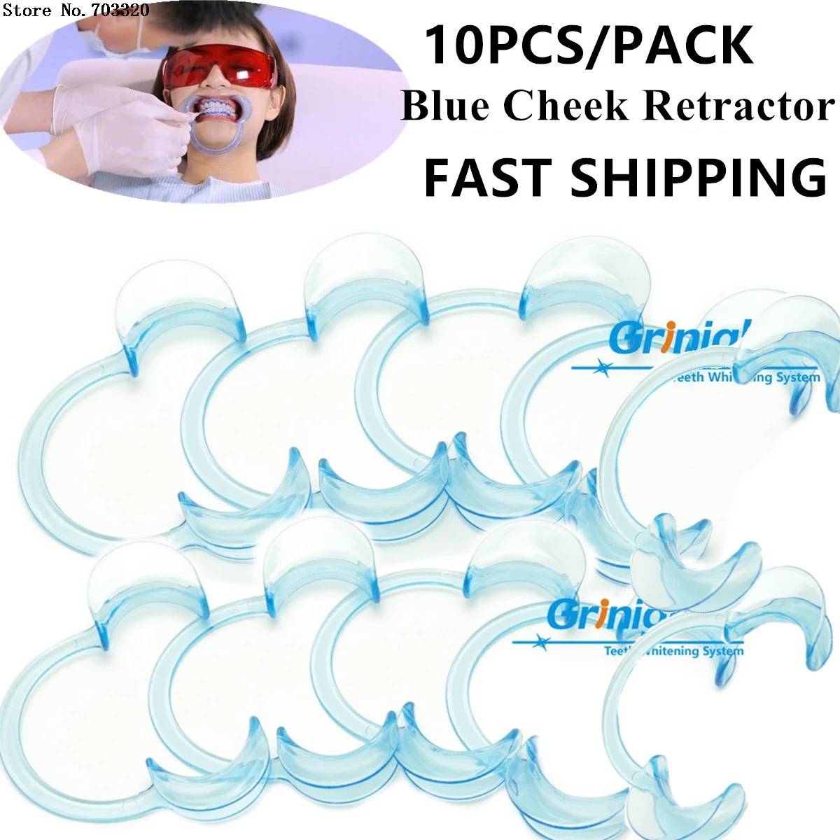 10PCS/Pack Blue Color Medium Size Teeth Whitening Intraoral Cheek Lip ...