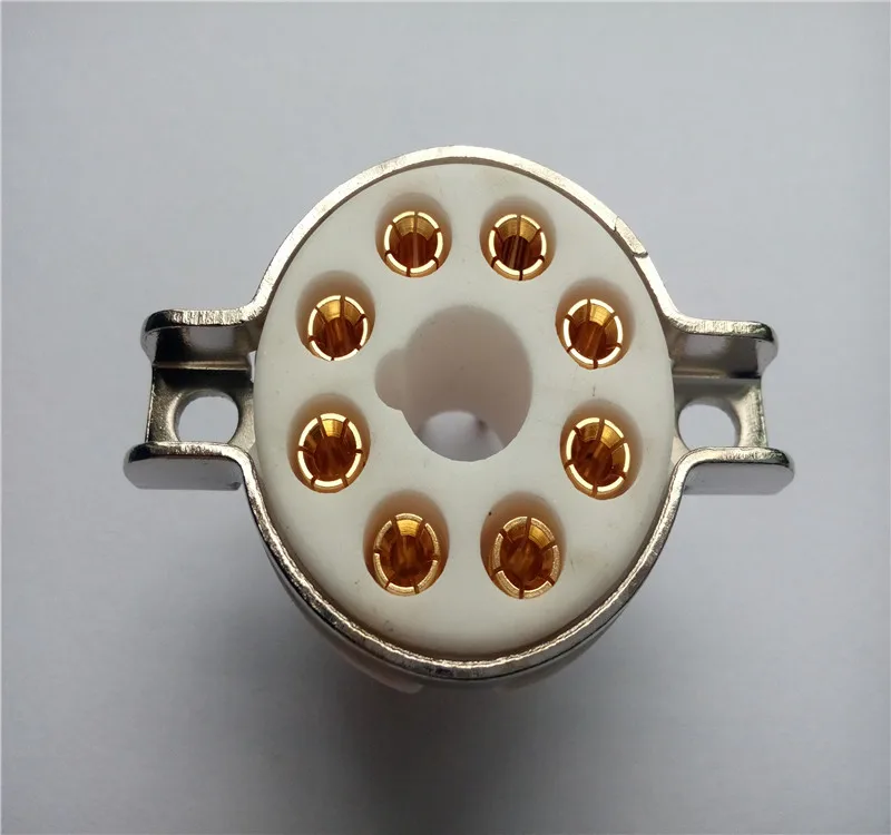 1pcs ceramic tube socket seat GZC8 T G 8 pin seat tube socket golden ...