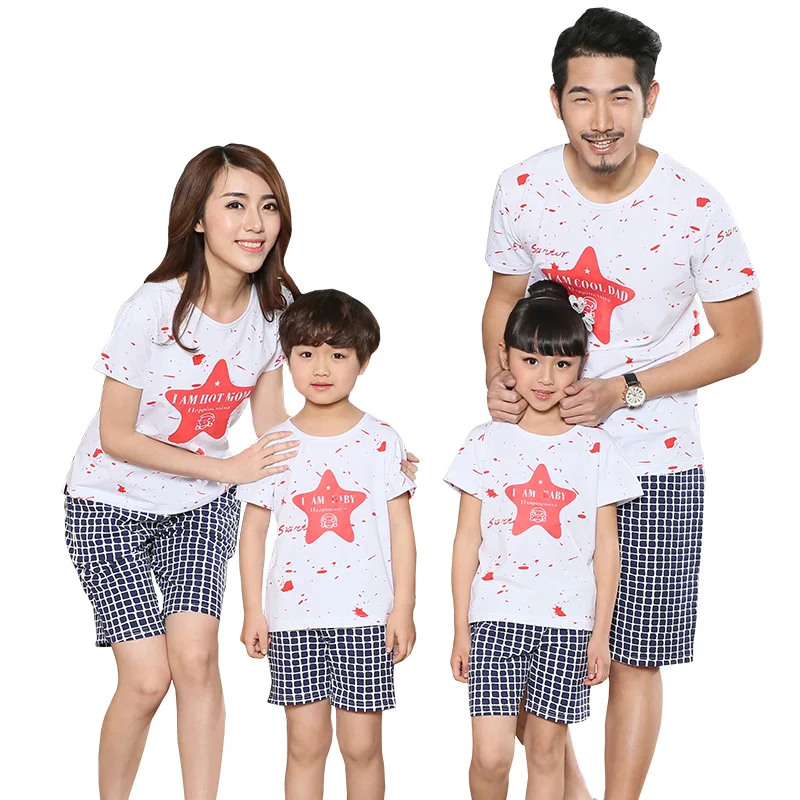 Parent child outfits summer 2016 new family clothos sets sports mother ...