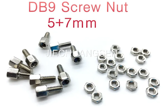 50 set British system screw+nut DB9 screw nut 5+7mm DB A serial port ...