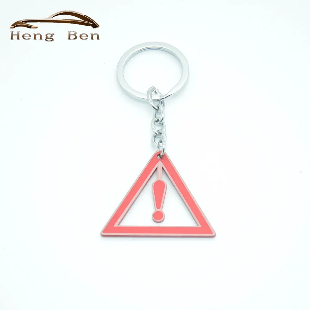 1Pcs Metal Danger Sign Key Rings Exclamation Point Keychain Triangle ...