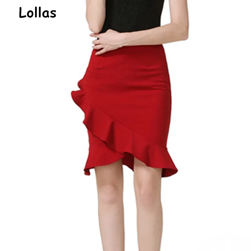 Lollas New Arrival Women Pencil Skirt Solid Slim Fishtail Skirt Lotus ...