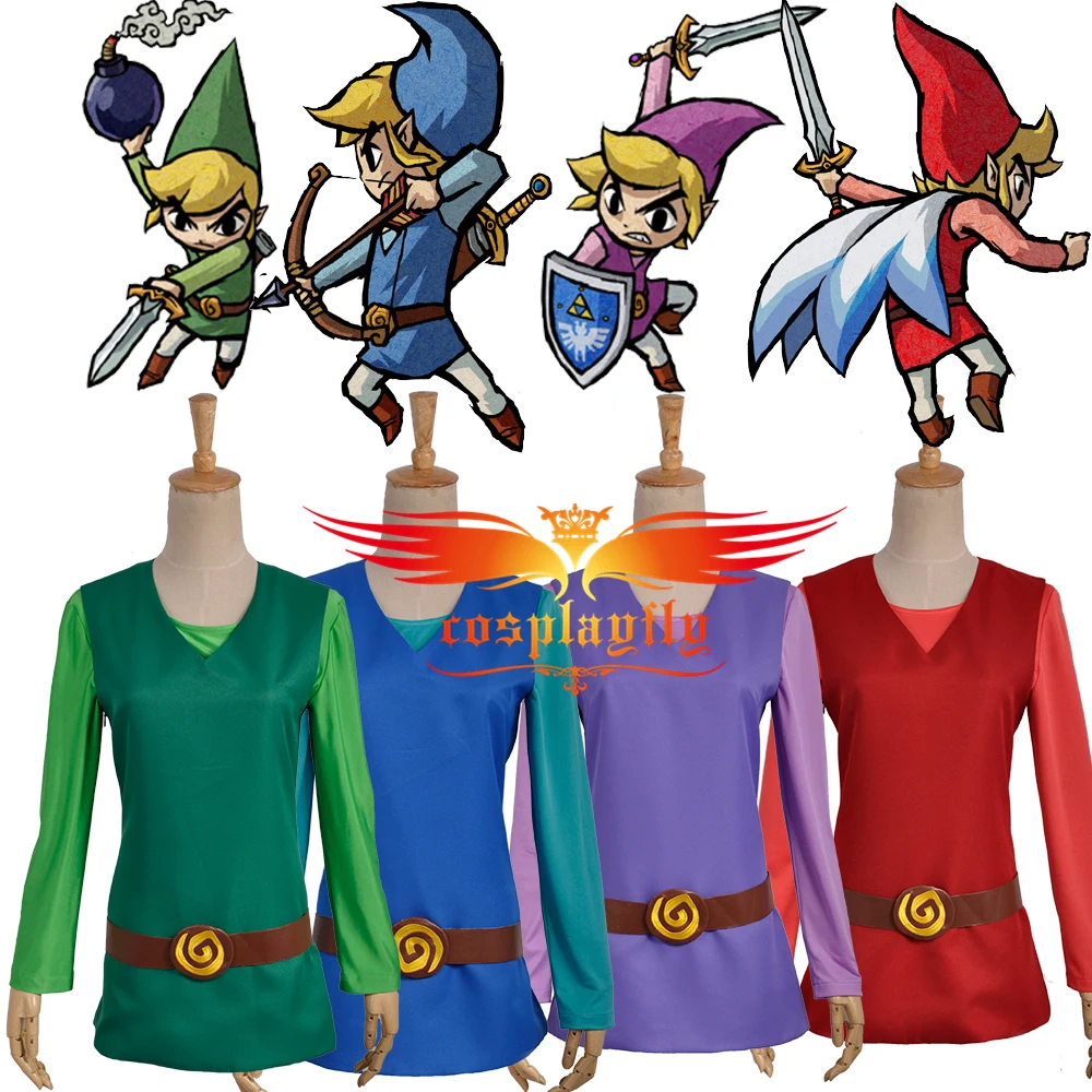The Legend of Zelda: Four Swords Adventures Link Blue & Red & Green ...